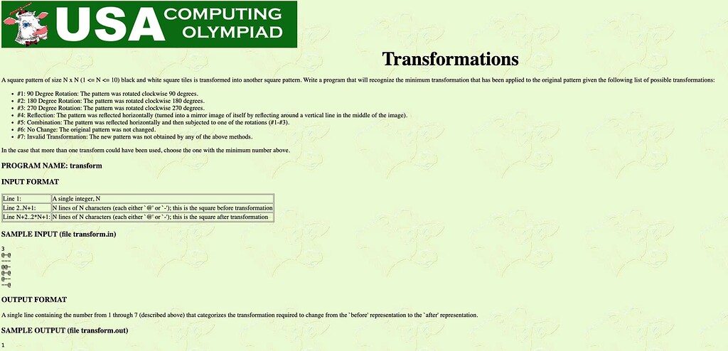 USACO Training Section 1.3 – Transformations, Cannot Understand ...