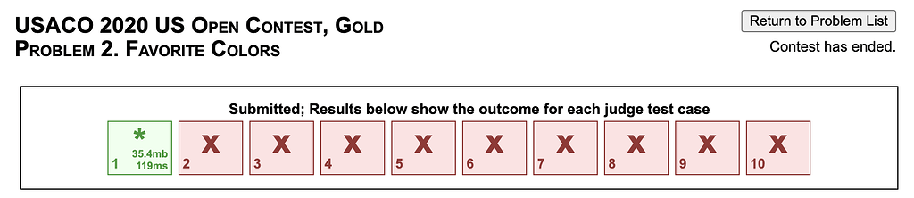 USACO 2020 US Open, Gold Problem 2. Favorite Colors - Problems and ...